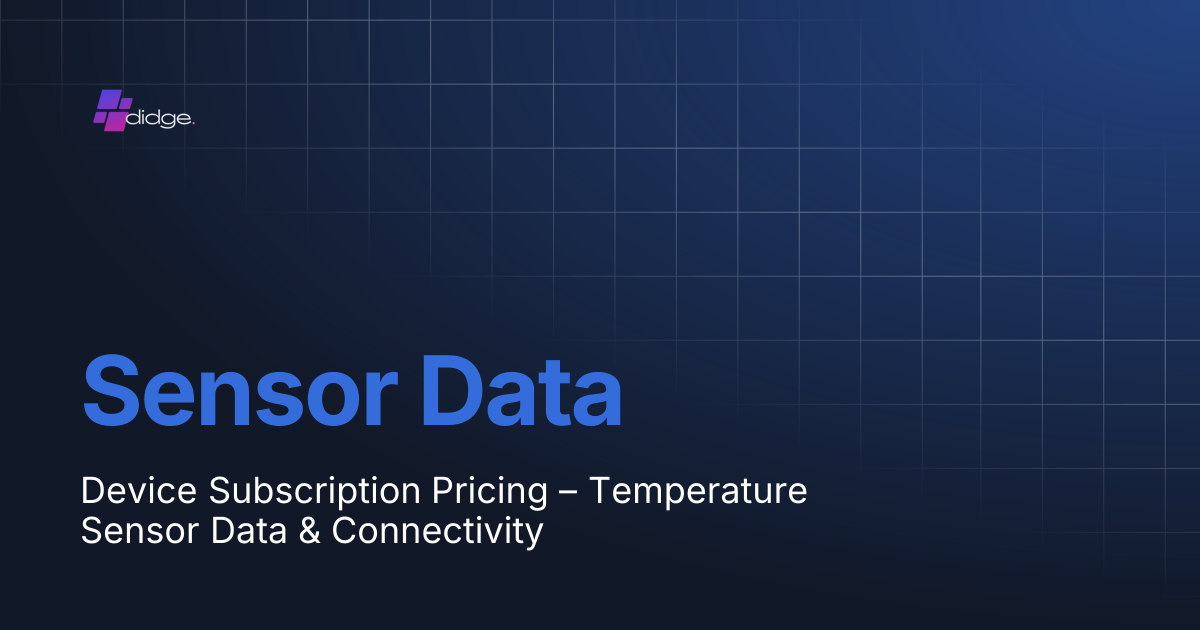 Sensor Data | Pricing | Home
